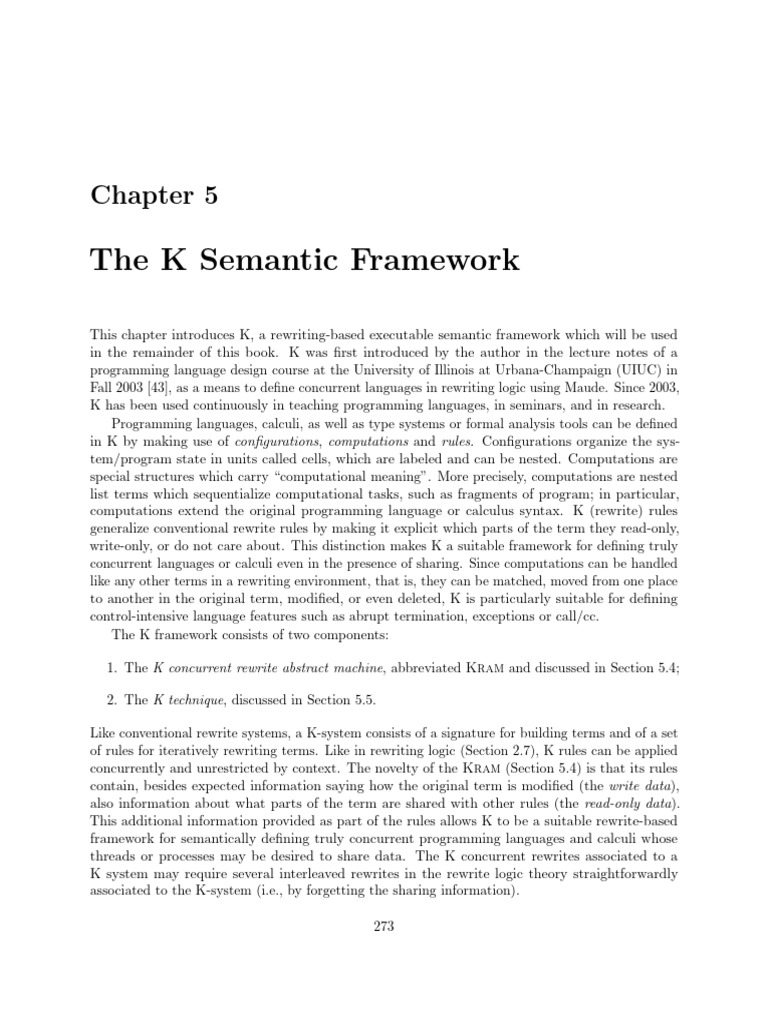 The K Semantic Framework (CS422-Spring-2010-K) | PDF | Programming Language | Formal Verification