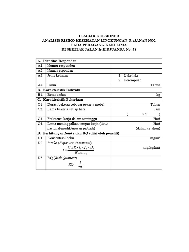 Kuesioner Arkl | PDF