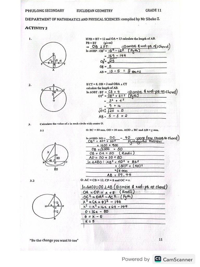Line From Center To Midpoint Chord | PDF
