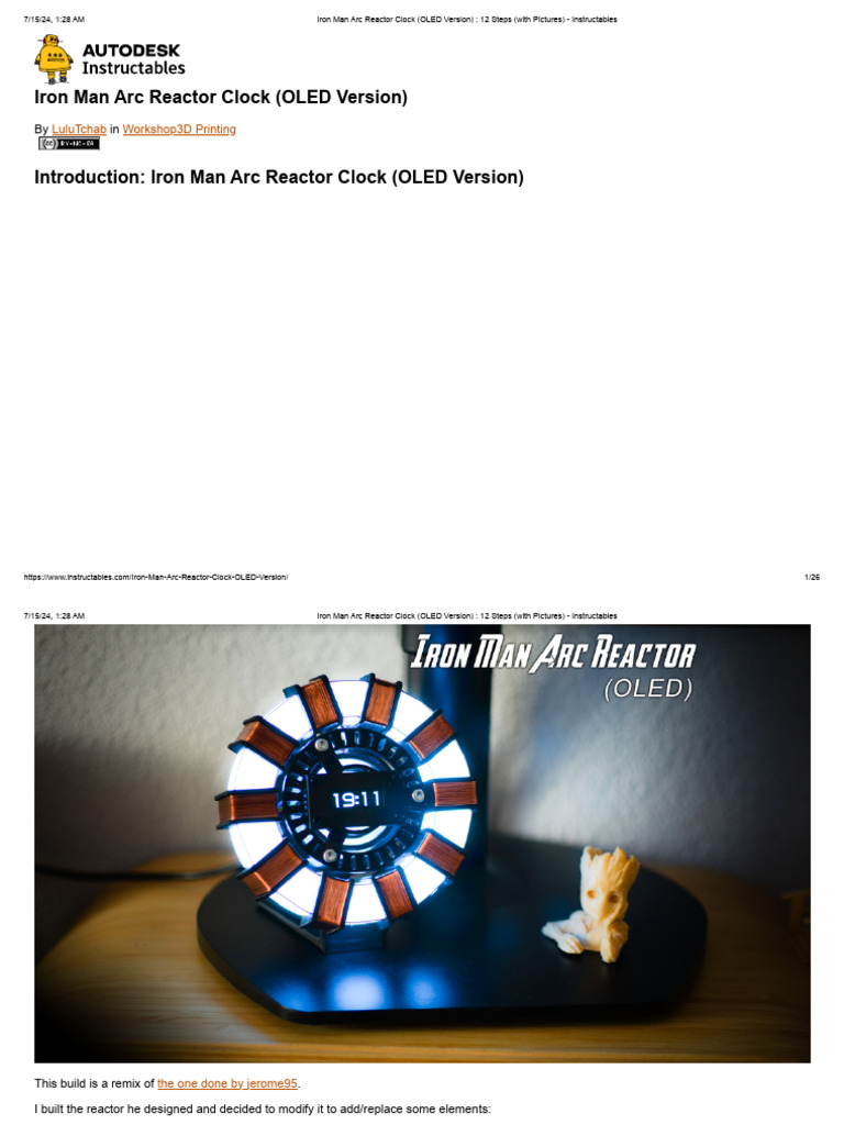 Iron Man Arc Reactor Clock Build Guide | PDF | Printed Circuit Board ...