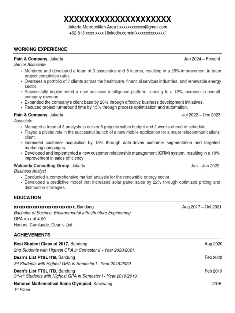 CV Template (David Marseille) 2024 | PDF | Customer Relationship ...