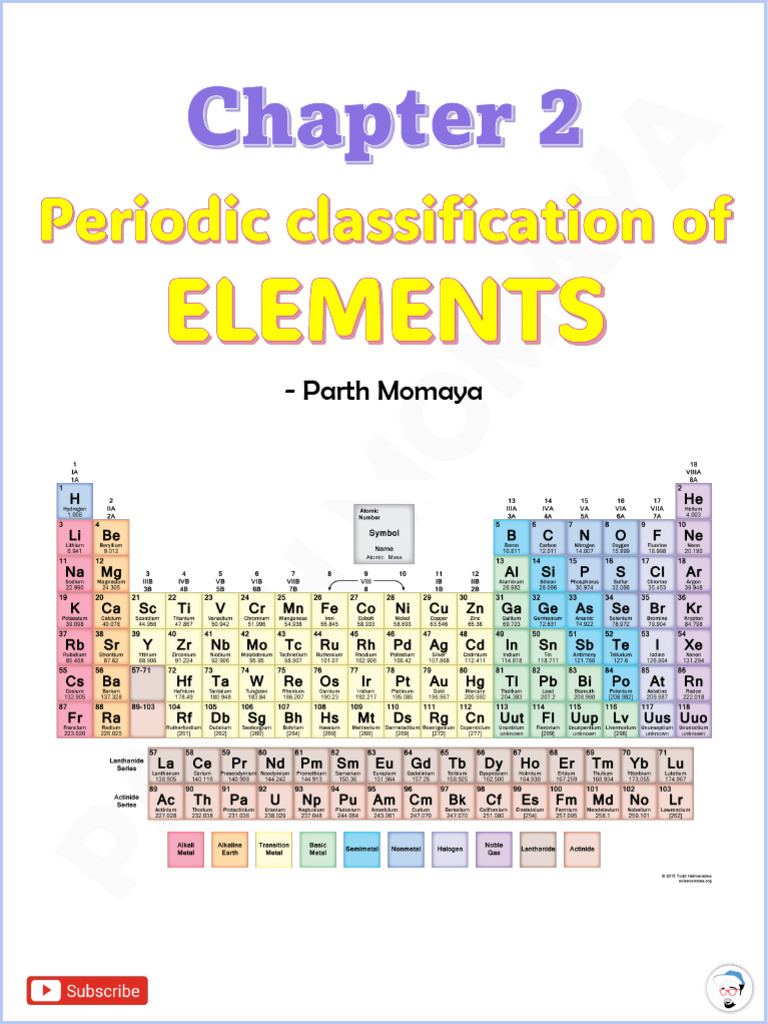 Periodic Classification of Elements Notes | PDF | Periodic Table ...