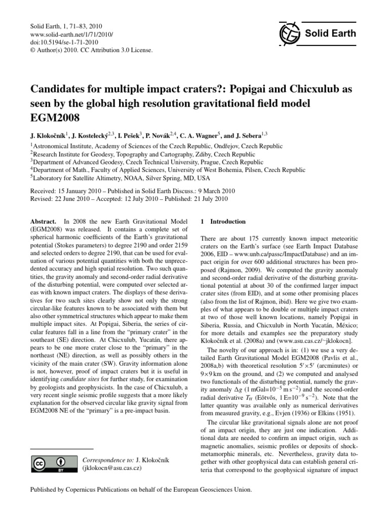 Candidates For Multiple Impact Craters?: Popigai and Chicxulub As Seen ...