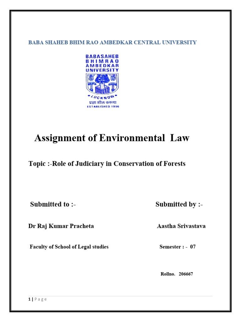 Environmental Law Assignment | PDF | Mandamus | Justice