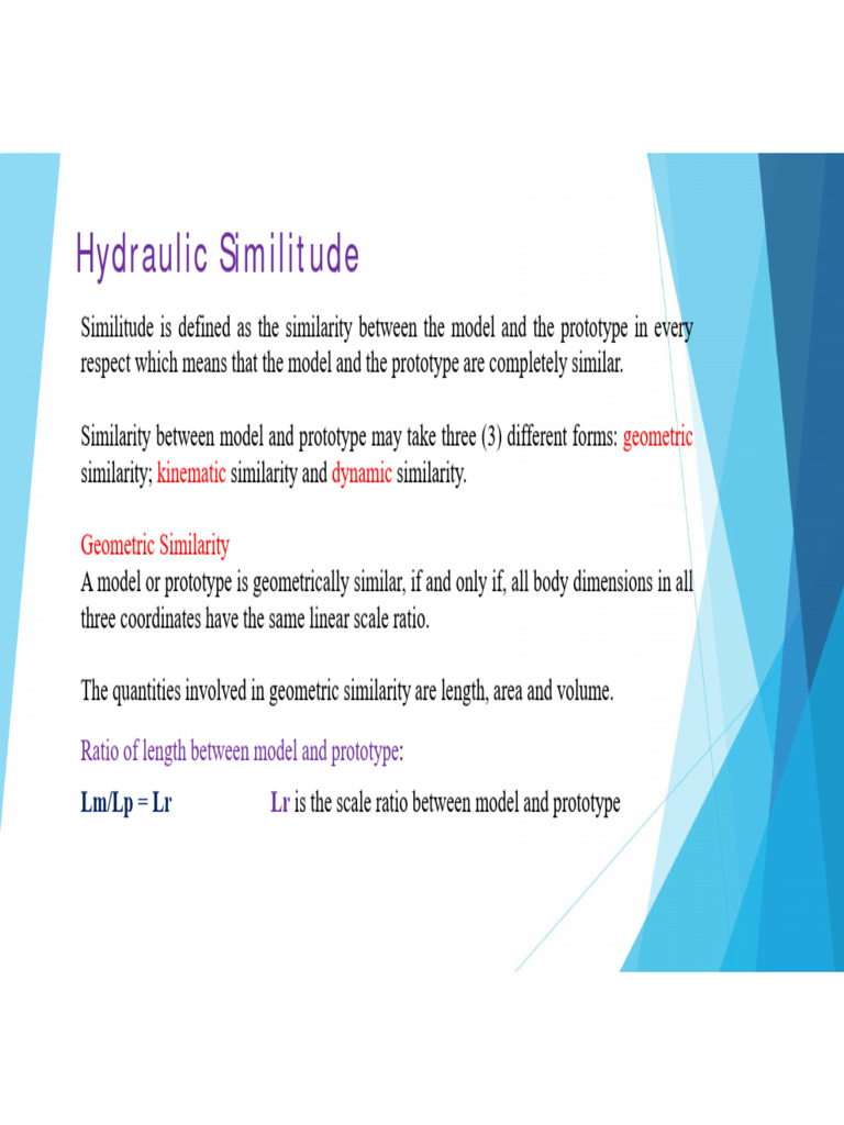 Hydraulic Similitude Explained | PDF | Force | Viscosity