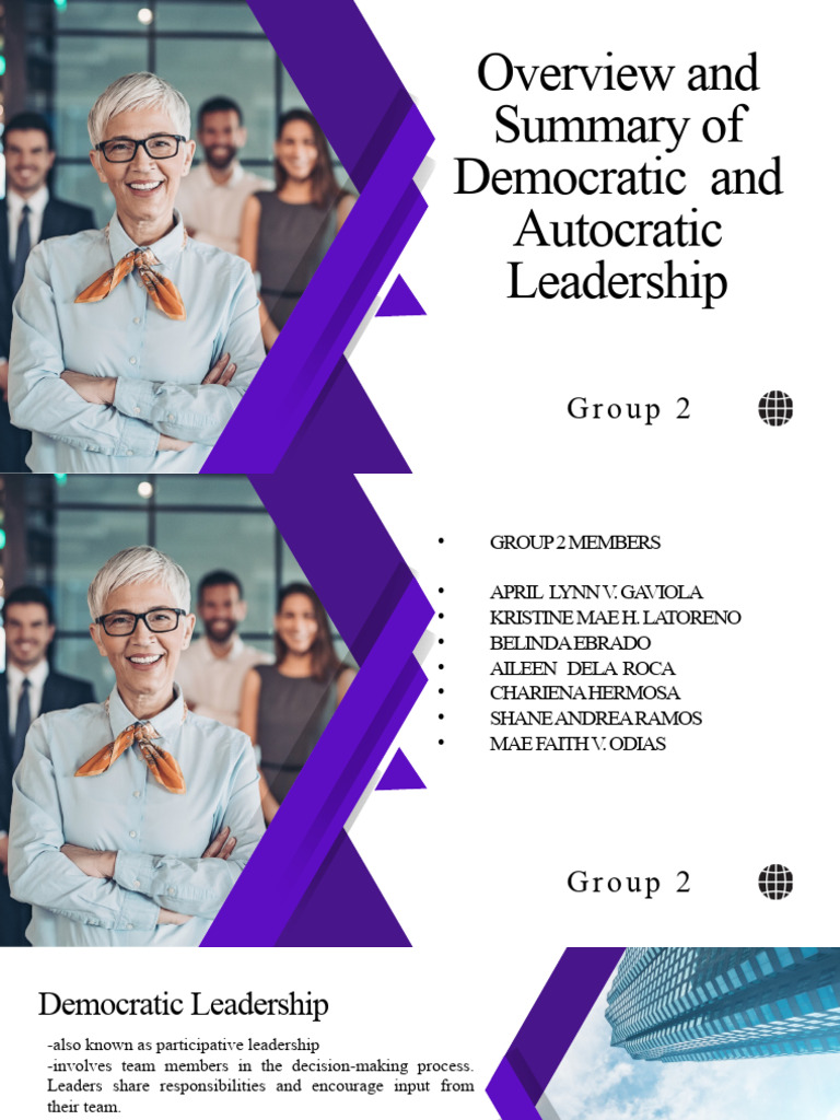 Democratic Autocratic Leadership | PDF | Leadership | Decision Making