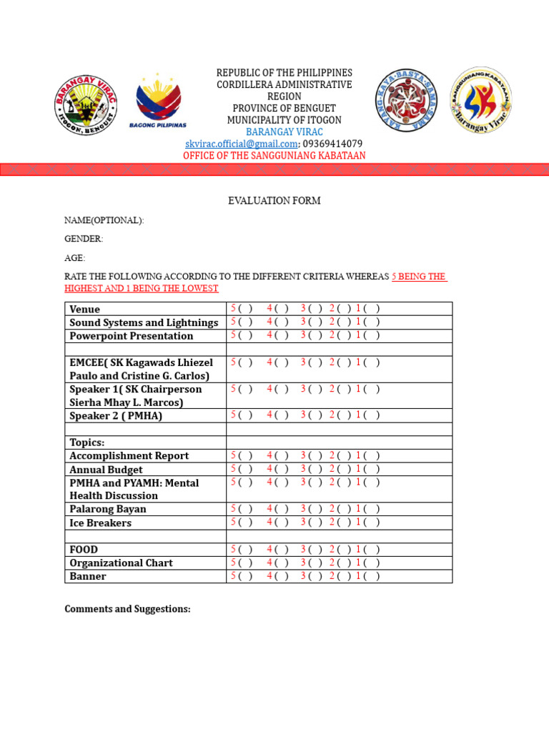 Evaluation Form | PDF