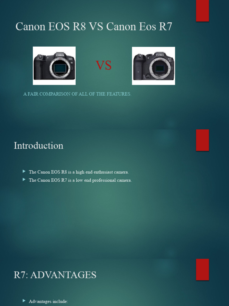 Canon EOS R8 vs R7: Feature Comparison | PDF | Image Stabilization ...