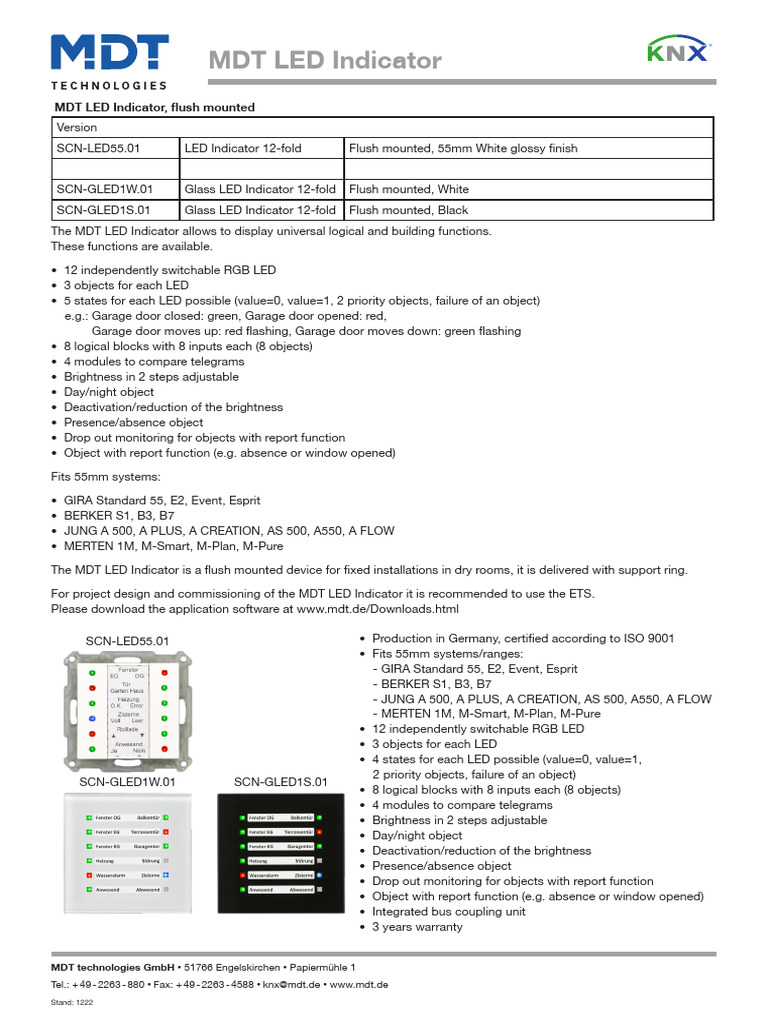 MDT_DS_LED_Indicator | PDF | Light Emitting Diode | Computer Engineering