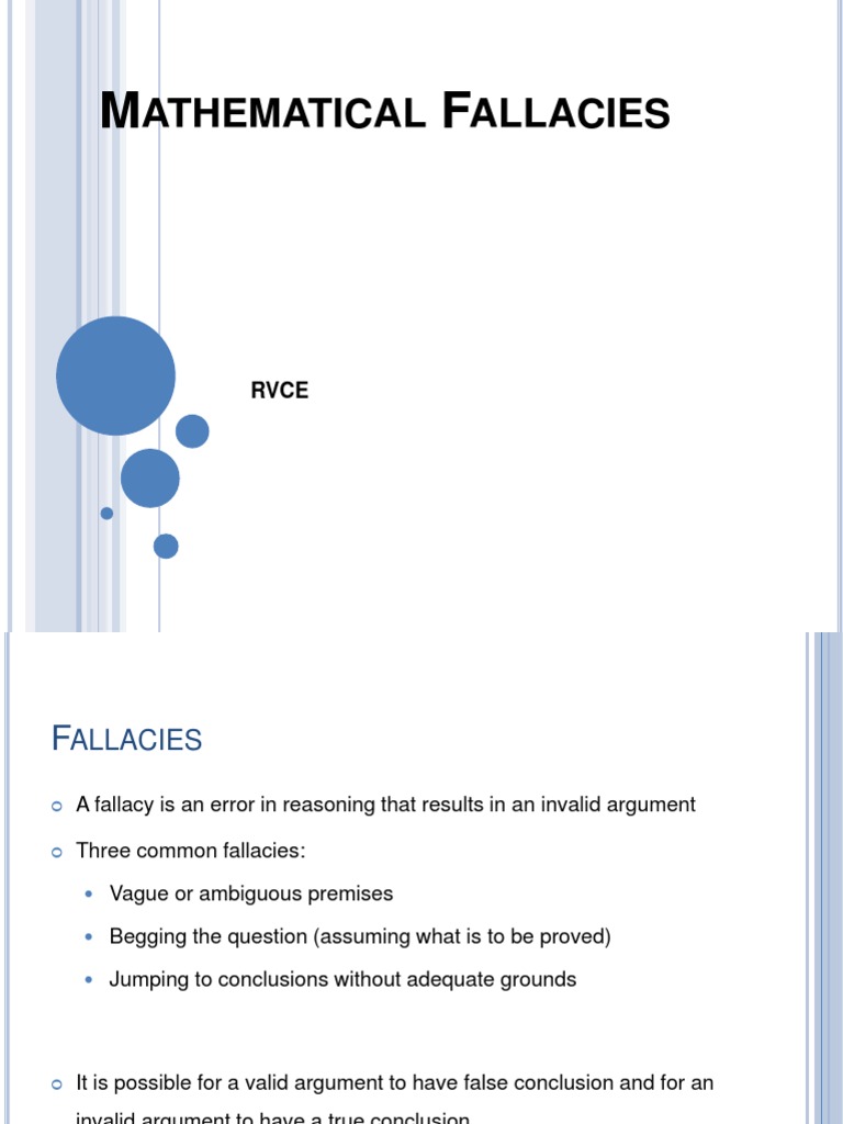 Mathematical Fallacies | PDF | Fallacy | Series (Mathematics)
