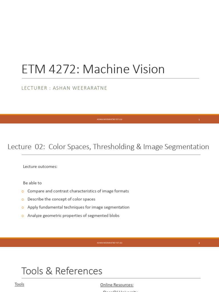 ETM4272 Lecture02 Color Thresholding Segmentation | PDF | Image ...