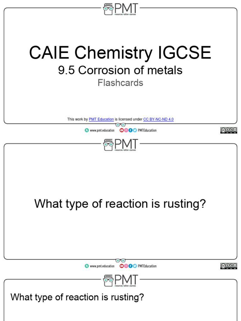 9.5 Corrosion of Metals Flash Card | PDF | Rust | Corrosion