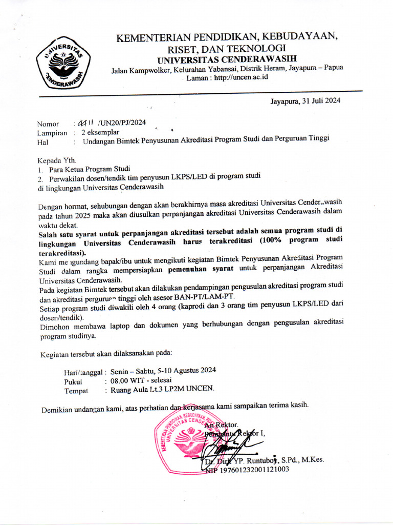 Surat Undangan Bimtek Akreditasi | PDF Surat Undangan Bimtek Akreditasi | PDF