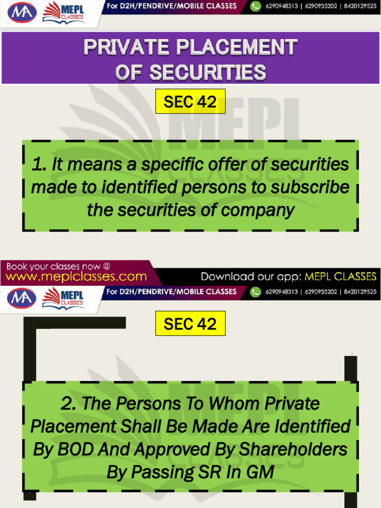 Private Placement Regulations Overview | PDF | Securities (Finance ...