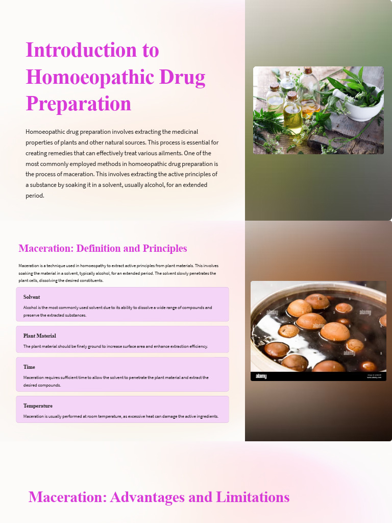 Introduction To Homoeopathic Drug Preparation | PDF | Homeopathy | Solvent