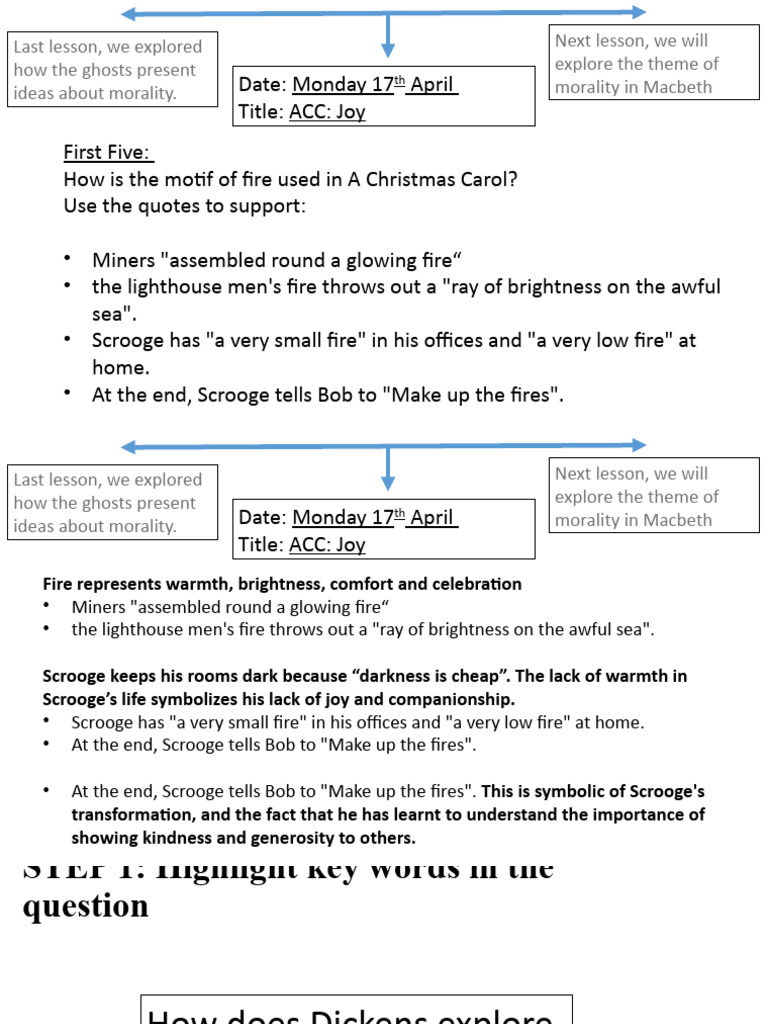 Last Lesson, We Explored How The Ghosts Present Ideas About Morality ...