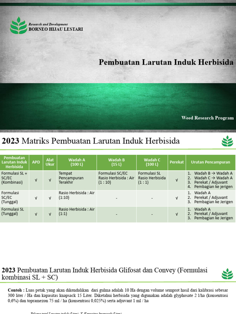 Pembuatan Larutan Induk Herbisida 2023 | PDF