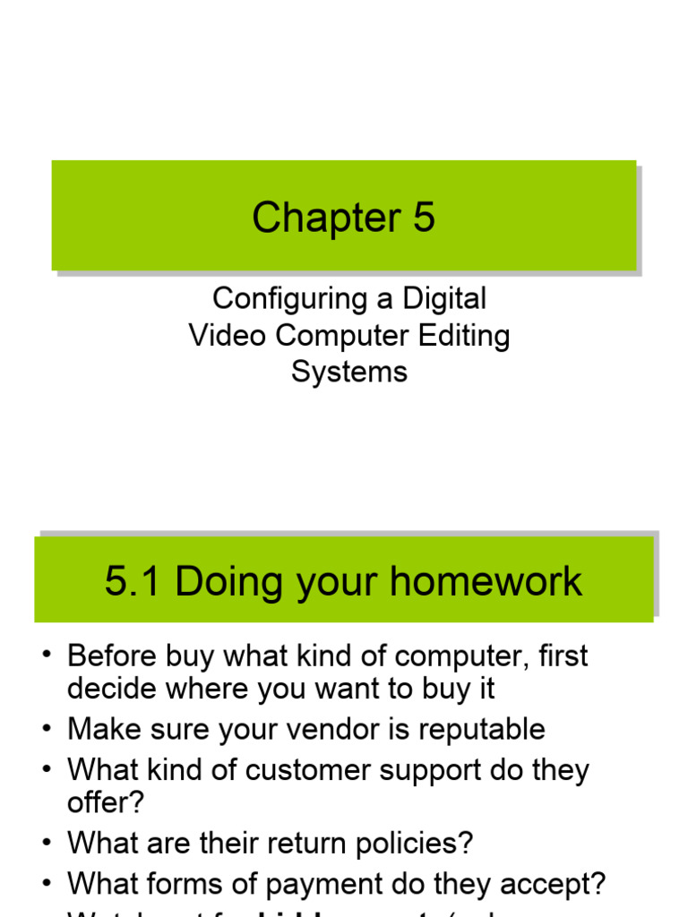 Chapter 5 - Configuring A Digital Video Computer Editing Systems | PDF ...