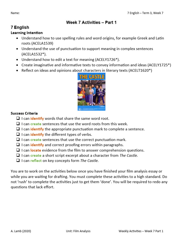 7,1 Week 7 Activities - Part 1 | PDF | Word | English Language