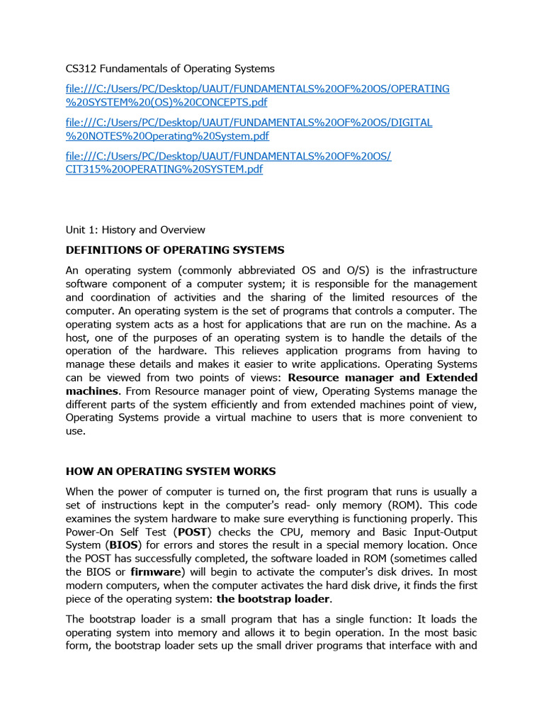 Cs312 Fundamentals Of Operating Systems Pdf Computer Data Storage Process Computing