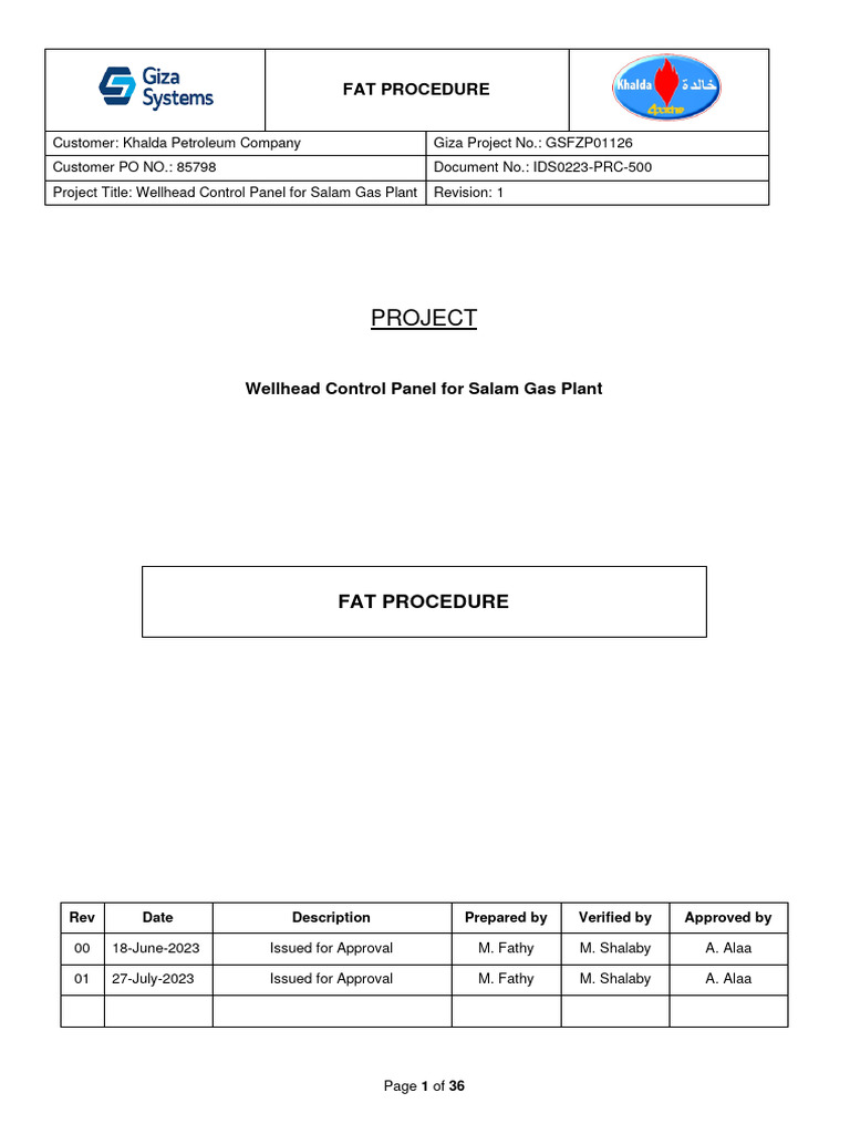KPC WHCP FAT Procedure IDS0223-PRC-500 Rev1 | PDF | Scada | Computing