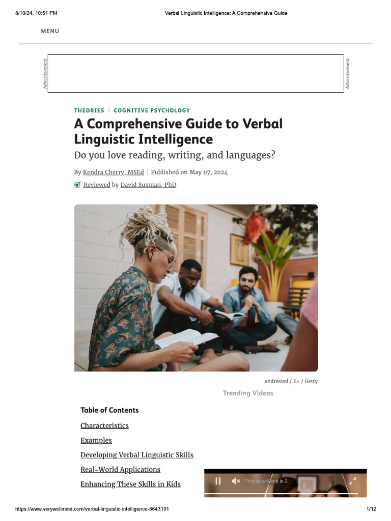 Verbal Intelligence | PDF