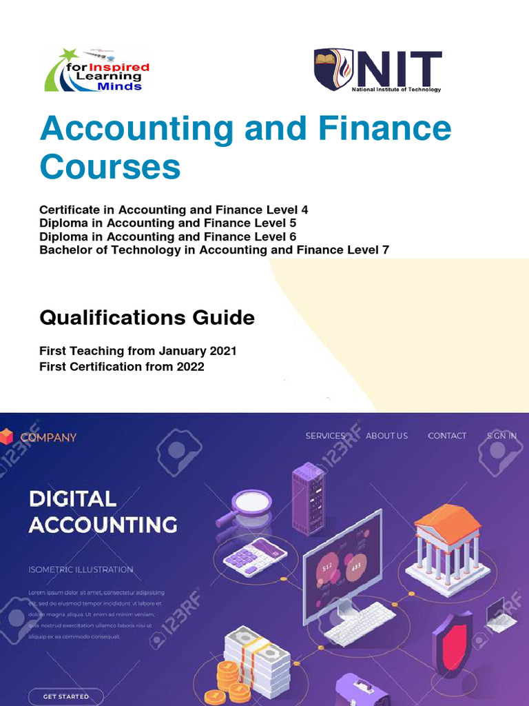 NIT Accounting & Finance Qualifications Guide | PDF | Accounting | Diploma