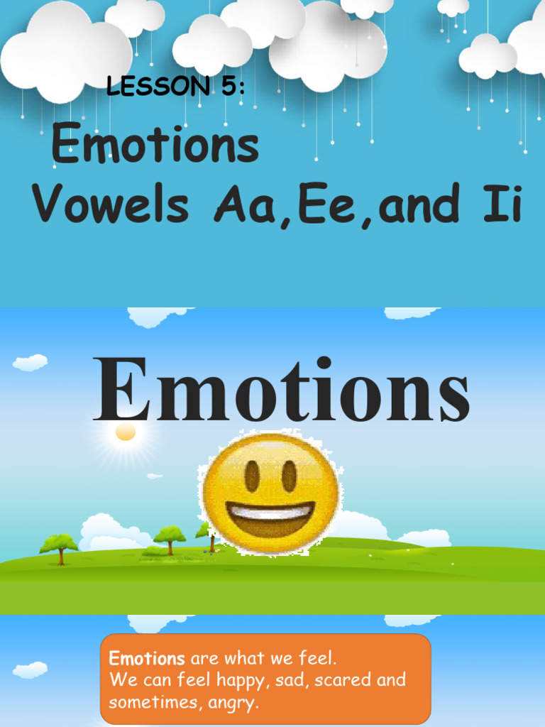 Lesson 5 Emotions. Vowels A I | PDF