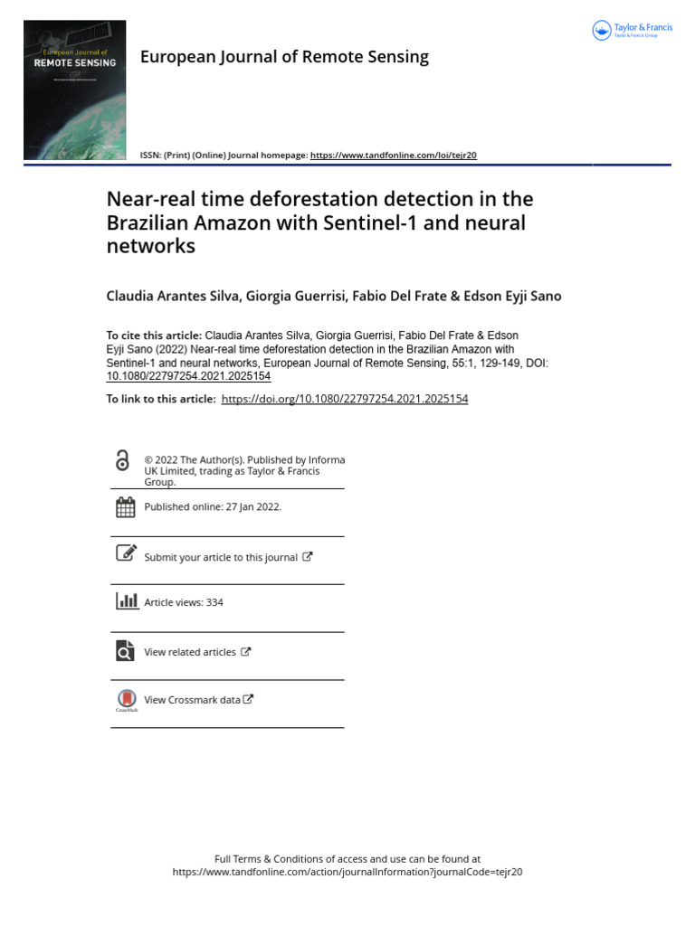 Sano Near Real Time Deforestation Detection In The Pdf Amazon