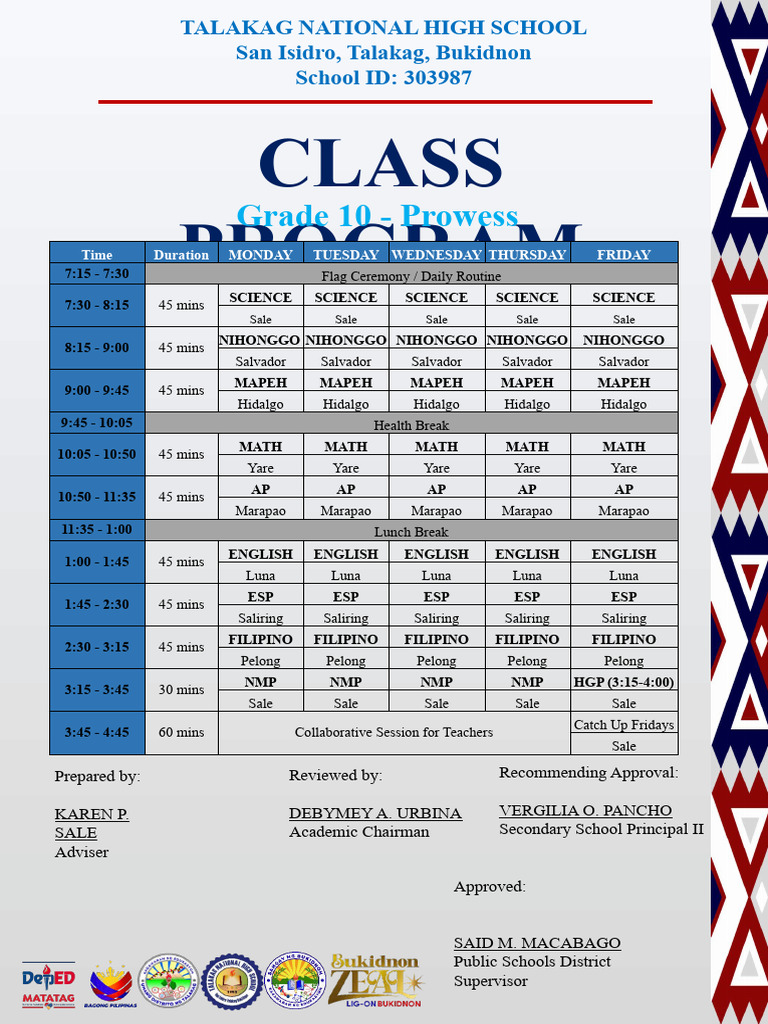 Sample Class Program | PDF