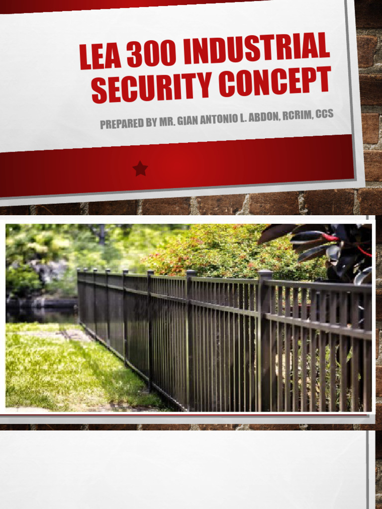 Lea 300 Industrial Security Concept - PPTX Midterm | PDF | Security Alarm | Lighting