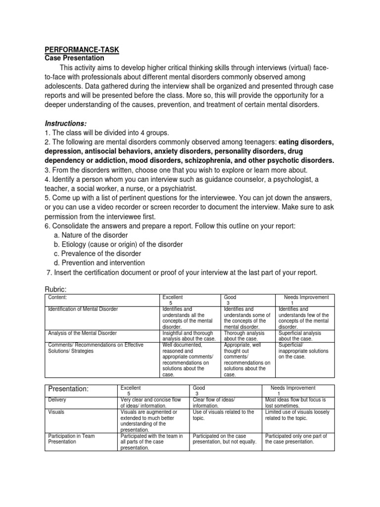 Case Presentation PT in Perdev | PDF | Mental Disorder | Mental Health