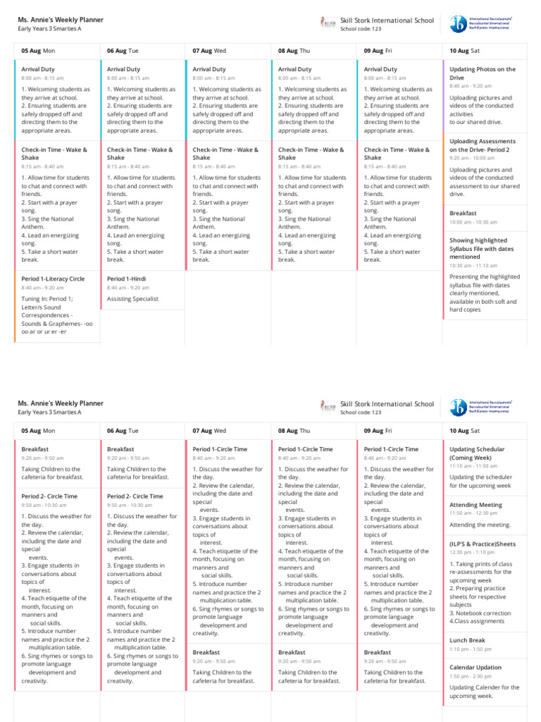 Ms. Annies Weekly Planner - 05 Aug - 10 Aug 2024 FYCDeiCqN | PDF ...