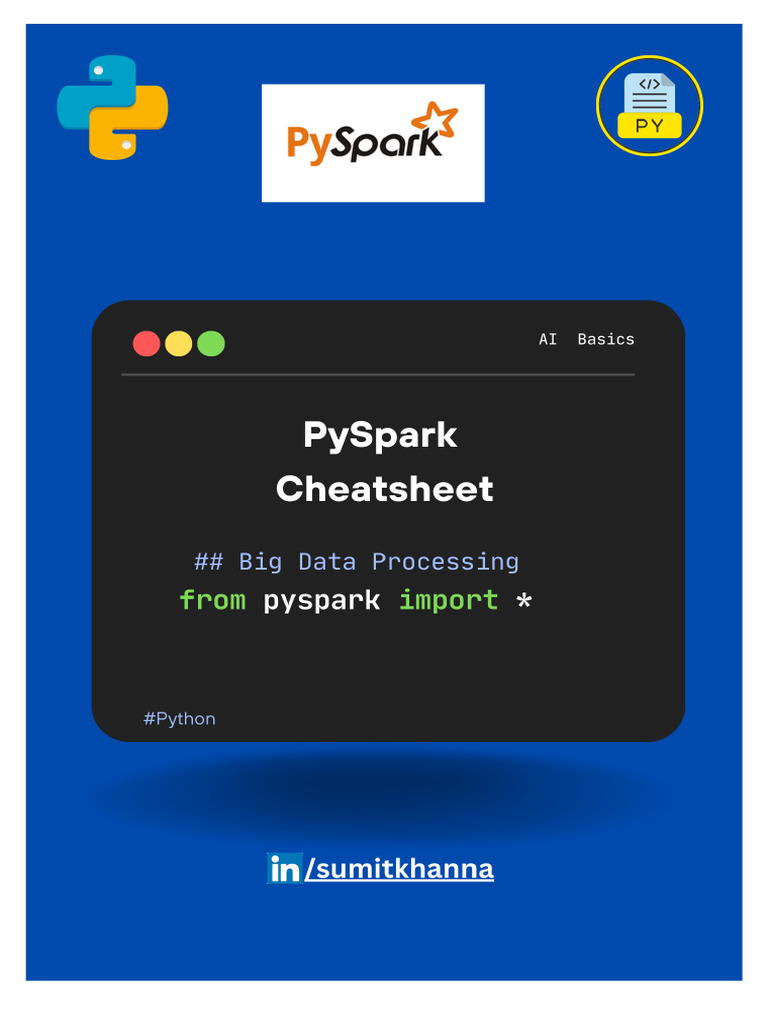 pyspark cheatsheet | PDF | Apache Spark | Computing pyspark cheatsheet | PDF | Apache Spark | Computing