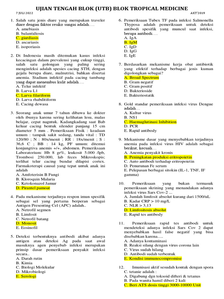 Utb Tropmed Akt'19 (070722) | PDF
