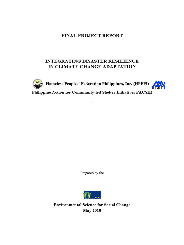Essc Final Project Report To Hpfpi-Pacsii | PDF | Flood | Climate ...