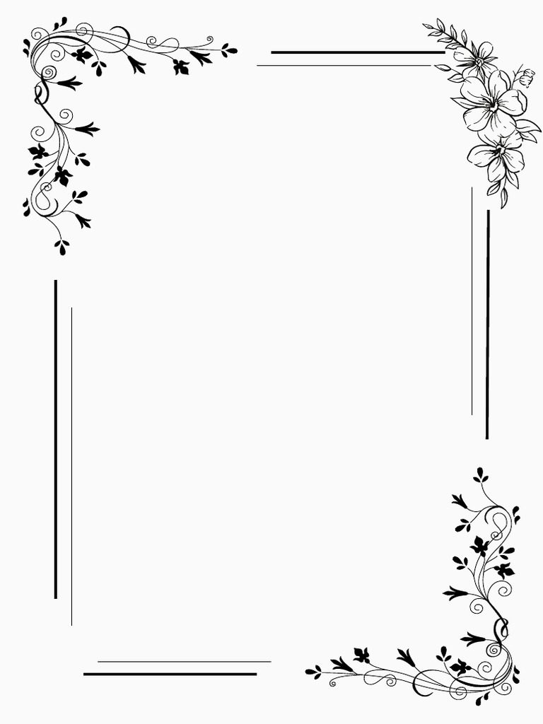 White Simple Flower Paper Border | PDF
