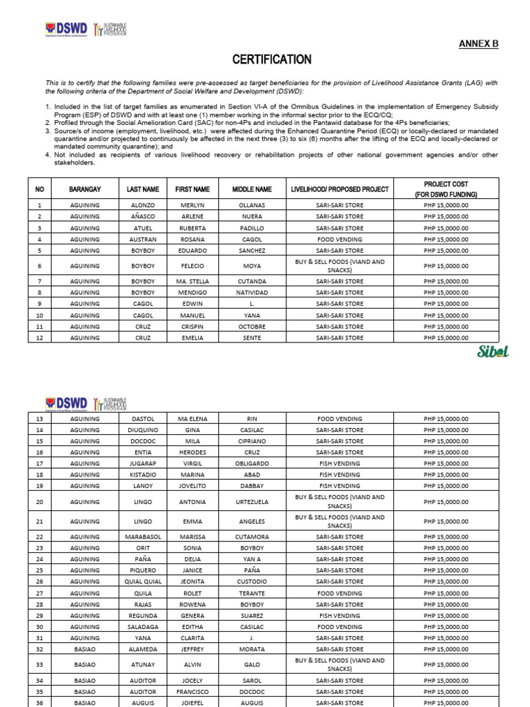 2022 (400) PRES CPG (LGU Certification) | PDF | Service Industries ...