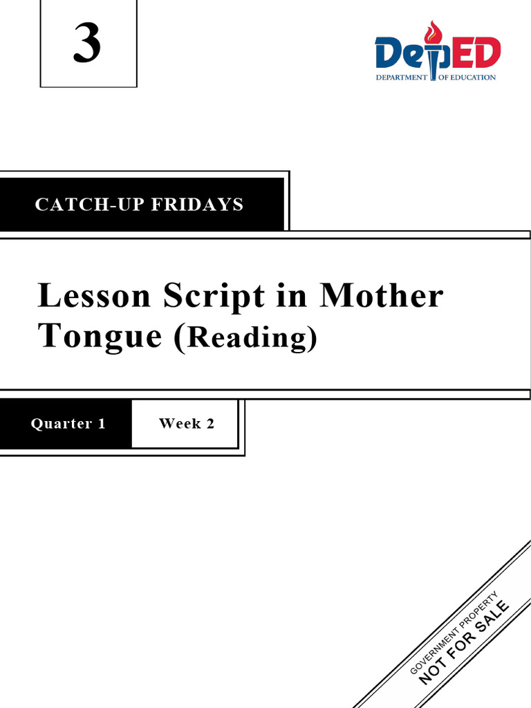 Lesson Script in Mother Tongue (: Reading) | PDF