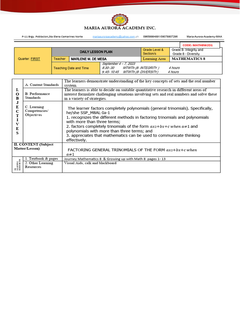 FACTORING | PDF | Learning | Cognition