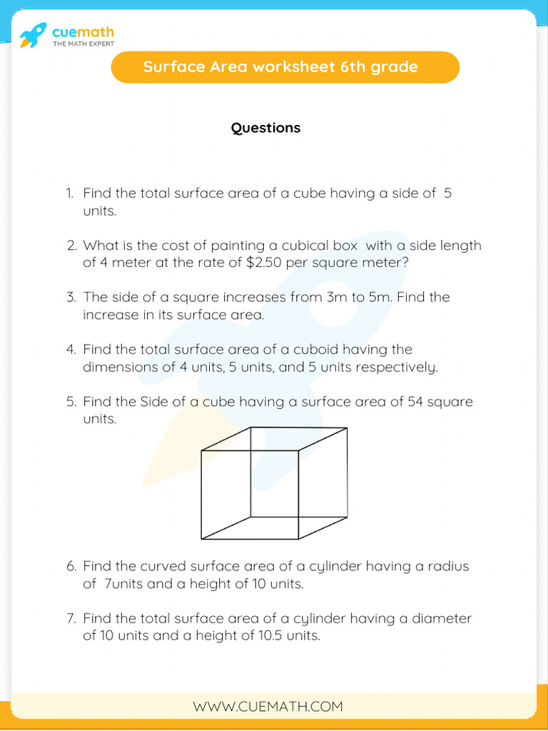Surface Area Problems for 6th Grade | PDF