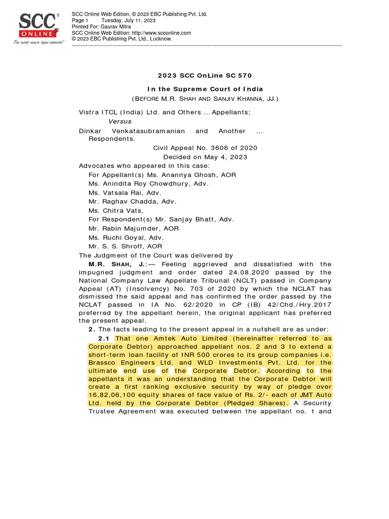 Vistra ITCL SC para 33, 34 | PDF | Bankruptcy | Security Interest