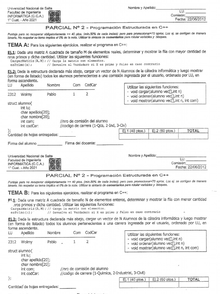 Modelos de 2do Parcial de Informatica | PDF
