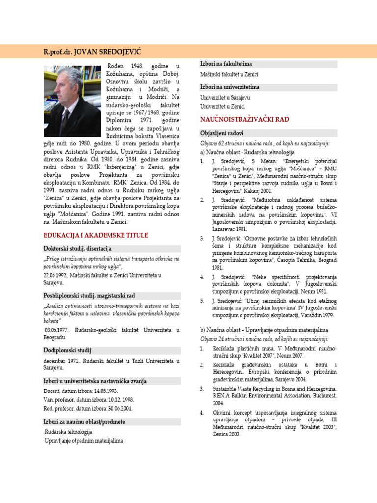 CV Sredojevic | PDF