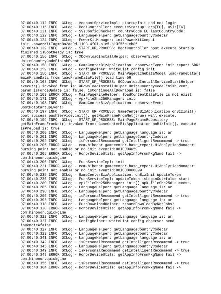 GameCenter Startup Log Analysis | PDF | Internet Standards | Internet Protocols