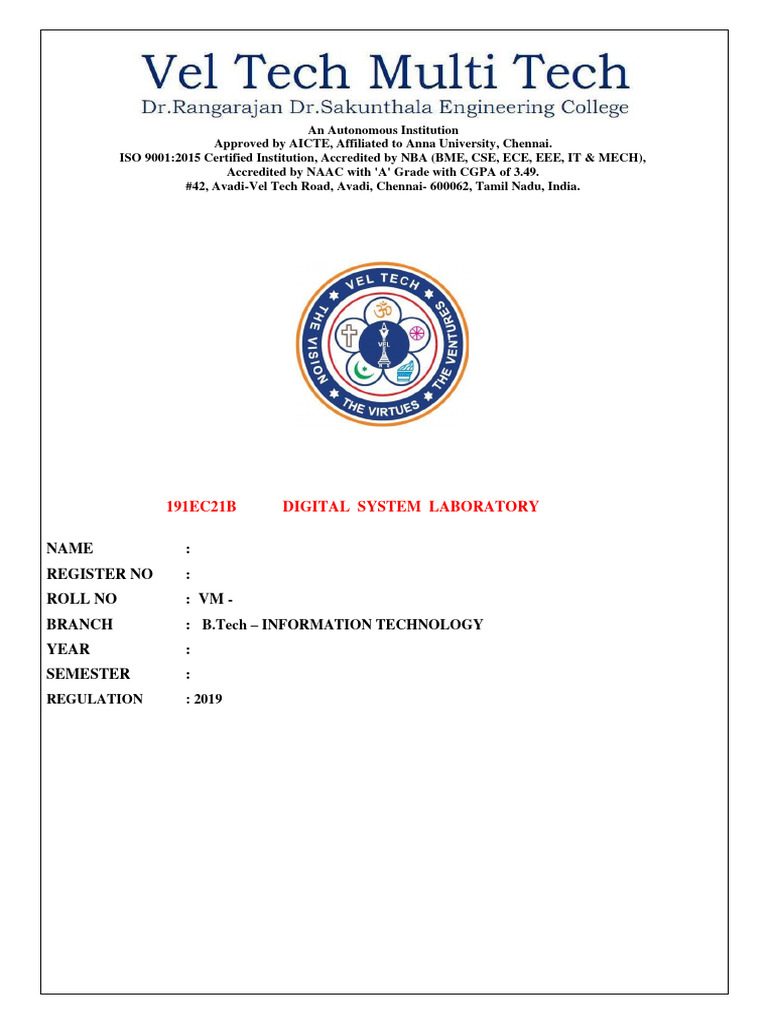 191ec21b Digital System Design Lab | PDF | Logic Gate | Digital Electronics