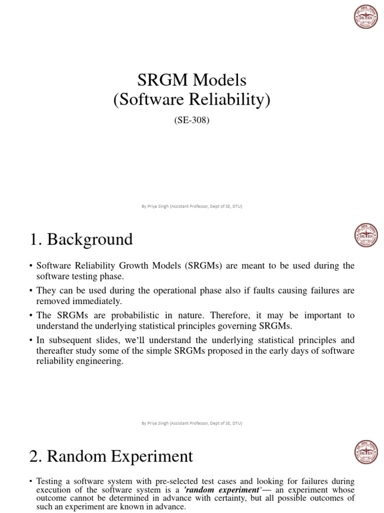 Understanding Software Reliability Models | PDF | Teaching Mathematics ...
