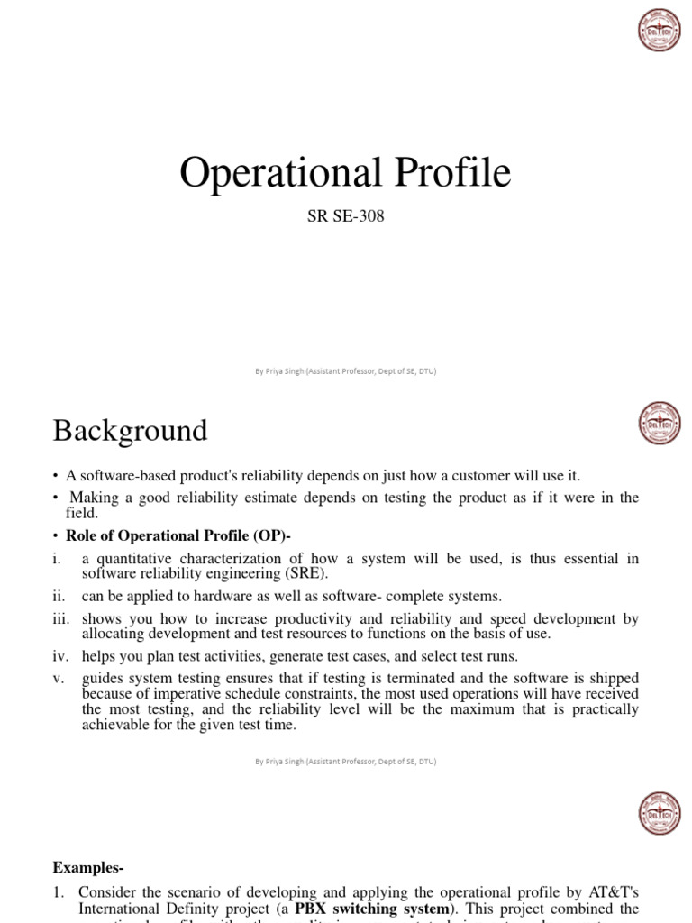 5- Operational Profile | PDF | Reliability Engineering | Function ...