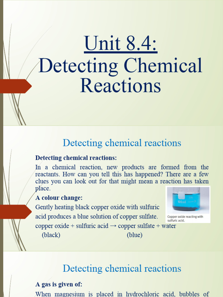 Detecting Chemical Reactions | PDF
