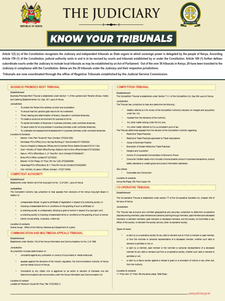 Revised Know Your Tribunals Advert | PDF | Leasehold Estate | Tribunal